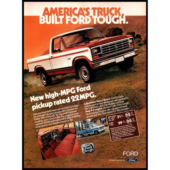 Ford | Art | 982 Ford F15 Pickup Truck Vintage Print Ad Offroad Rocky ...